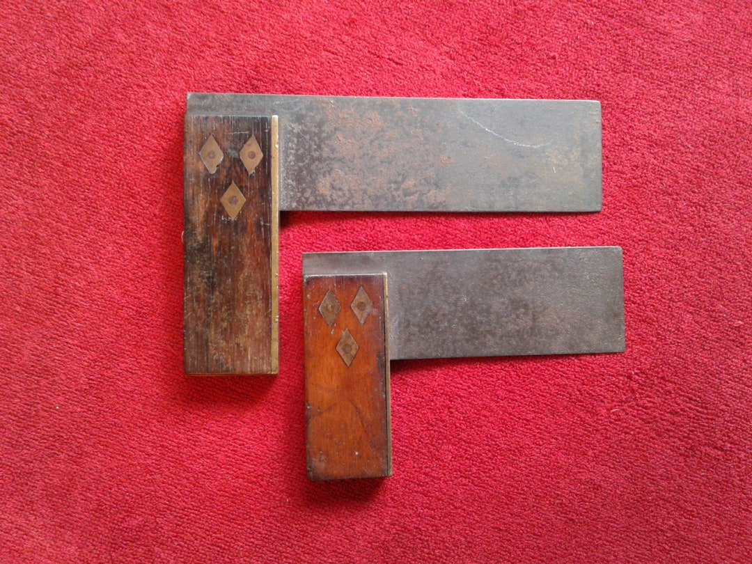 Vintage Wood and Brass Carpenters Set Squares X 2 - Etsy