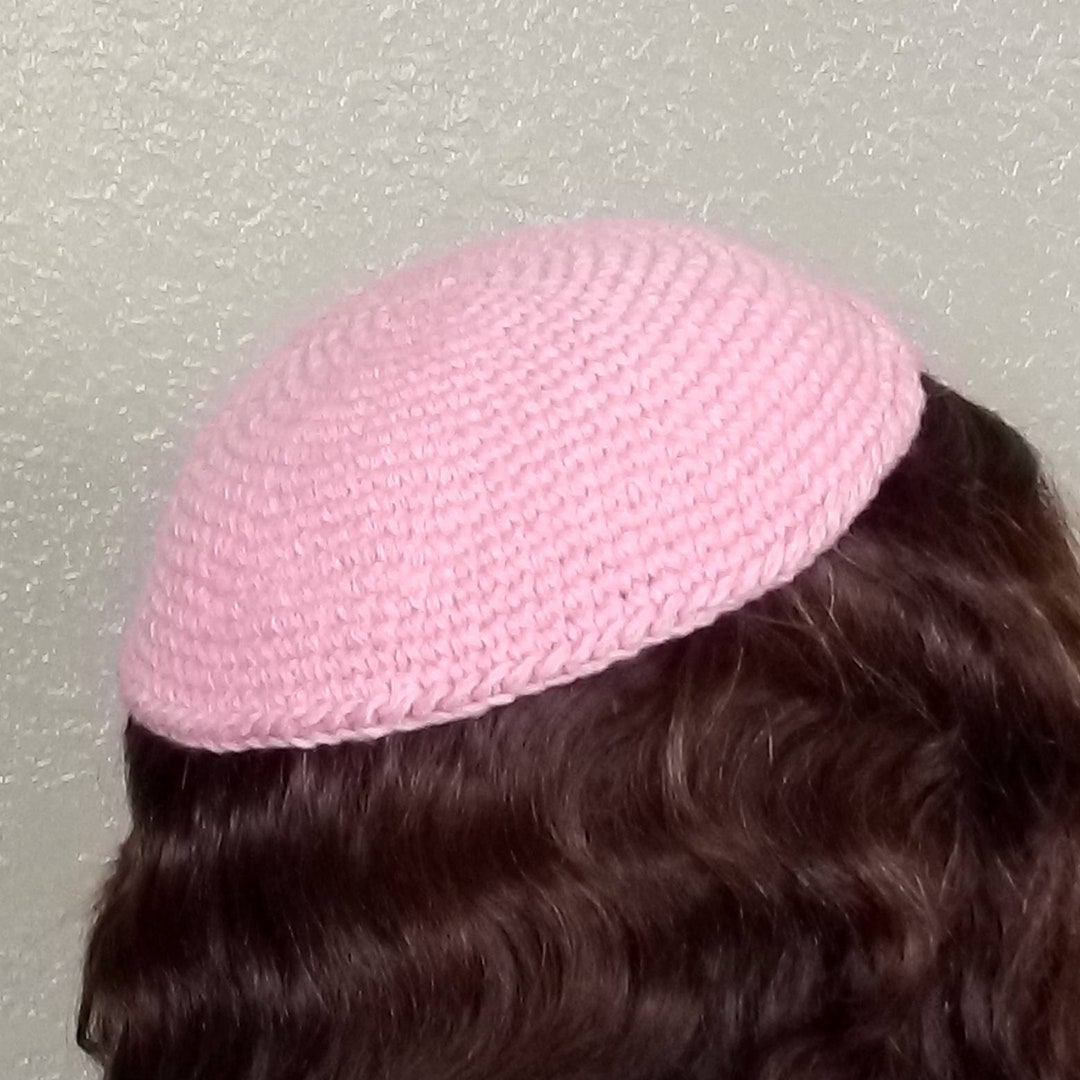 Ladies Lambs Wool Kippah. Men's Pink Keppa. Ladies Yarmulke. Soft Wool ...