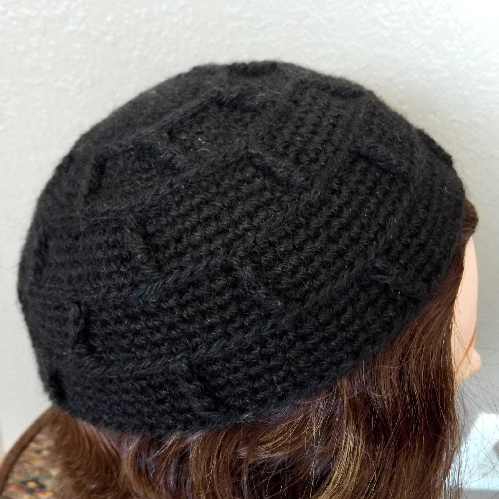 Black Pure Alpaca Kippah, Jacobs Wheel Design 9.5 Inch Customizable ...