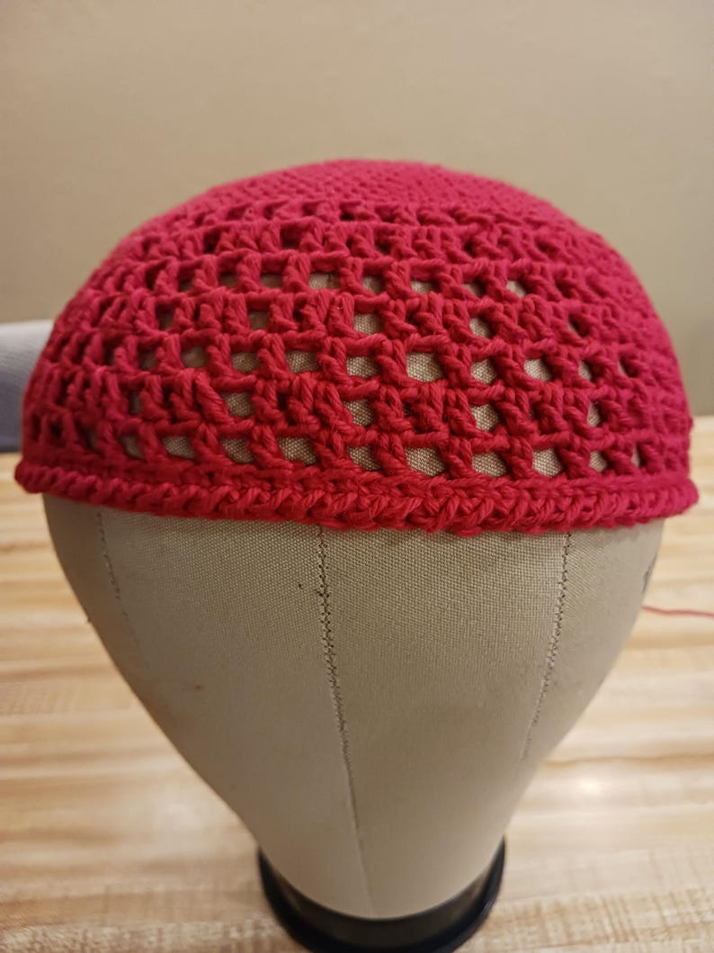 Red Cotton Kufi. Adult Sized Kufi. Vegan Kufi. Muslim Headcovering ...