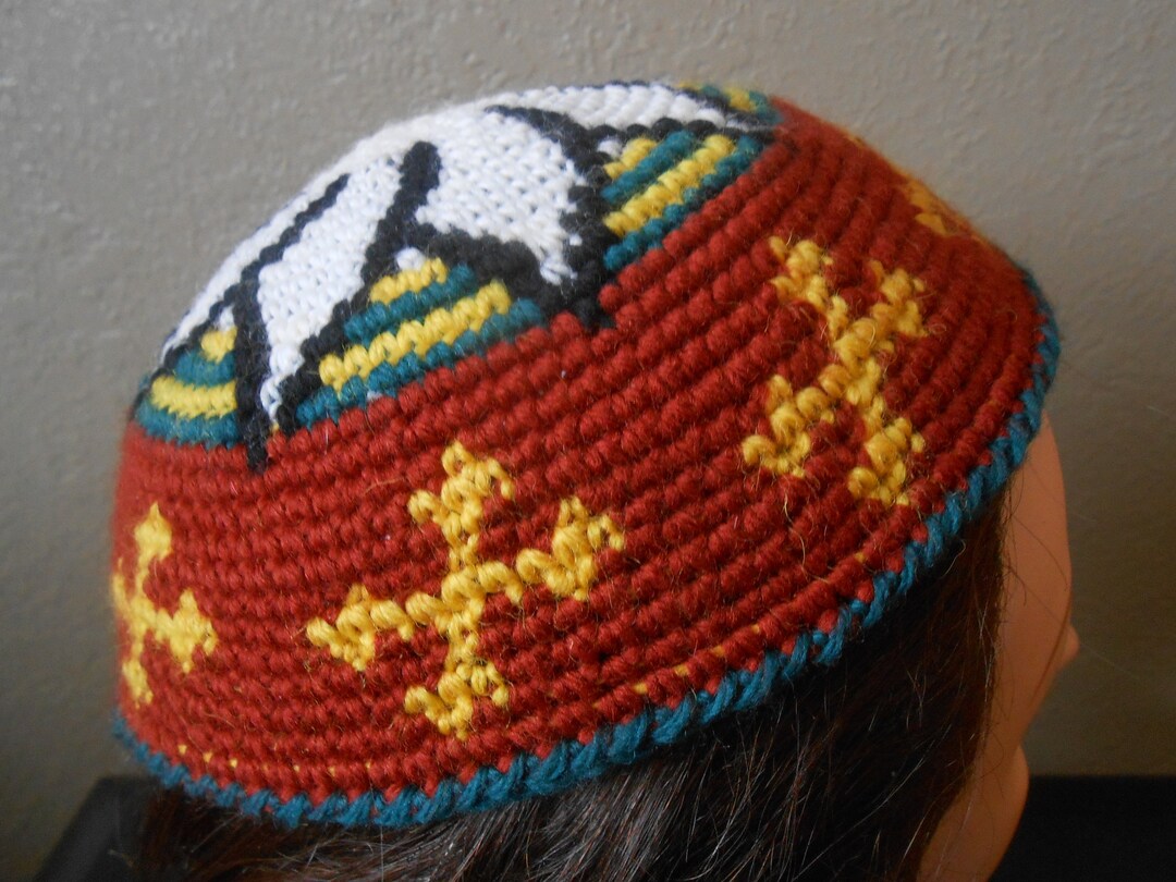 Mens Wool Kufi / Multicolor Kippah, Hookah Coffee Lounging Cap ...