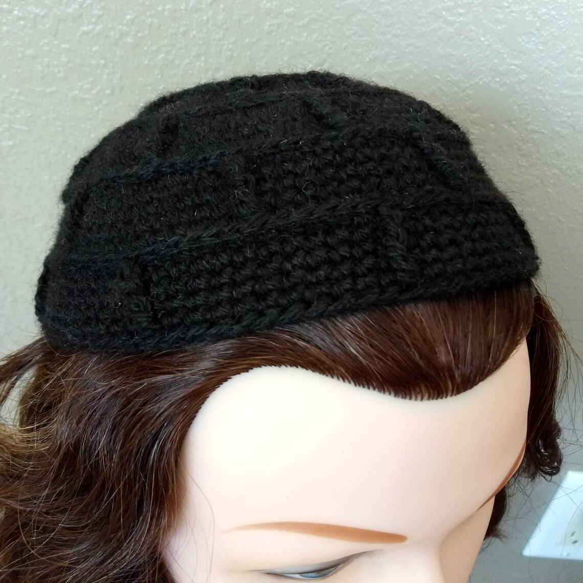 Black Pure Alpaca Kippah, Jacobs Wheel Design 9.5 Inch Customizable ...