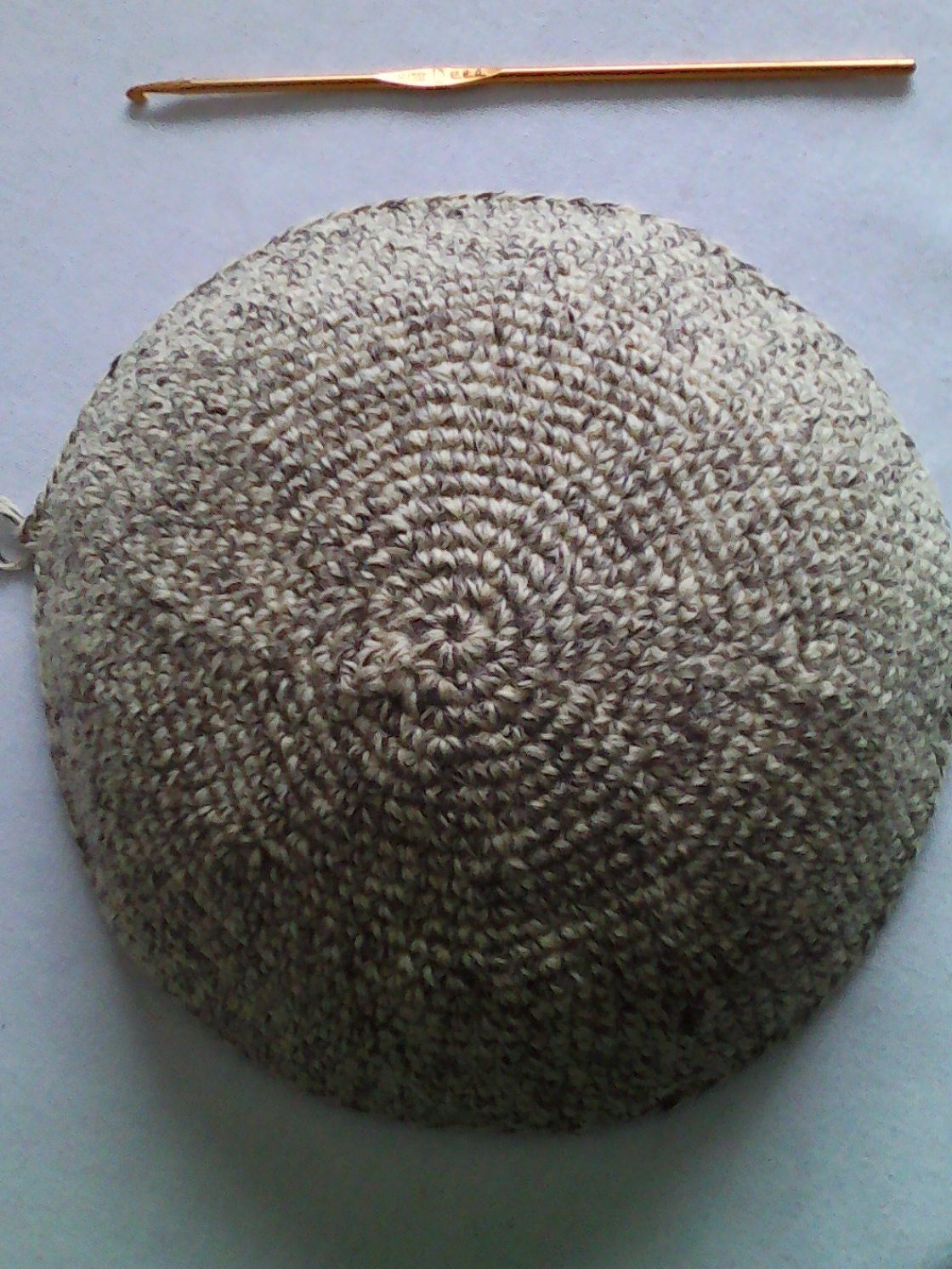 Mens 9 Inch Wool Frik Kippah in Brown, Gray and Cream, Nine Inch 23 ...