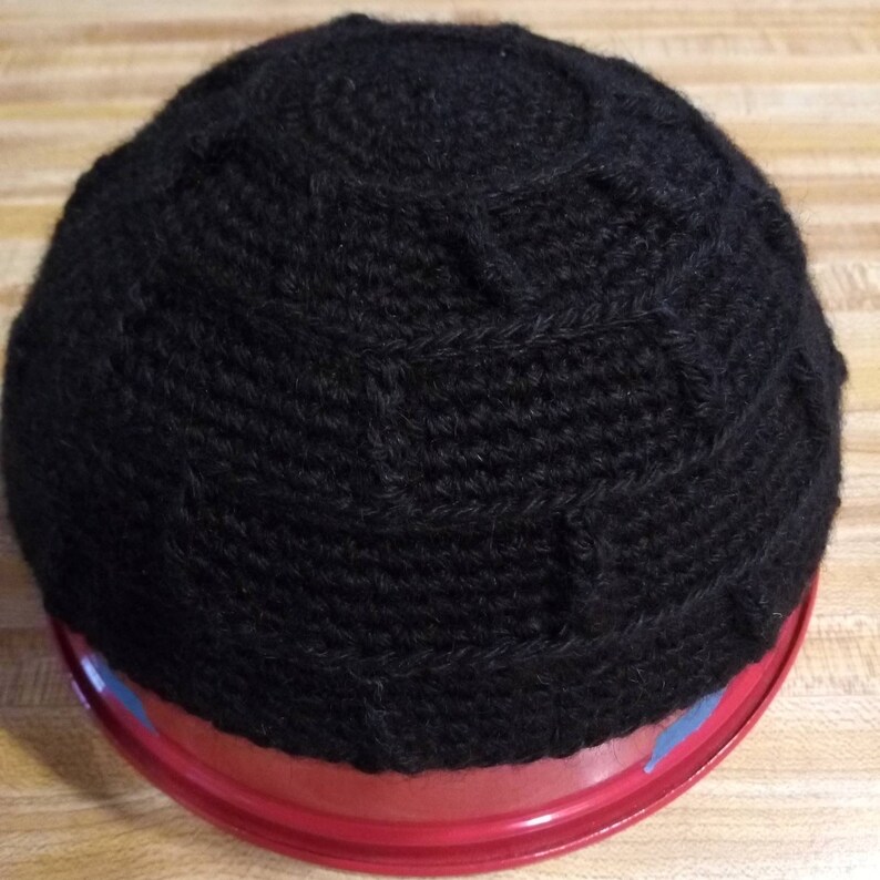 Black Pure Alpaca Kippah, Jacobs Wheel Design 9.5 Inch Customizable ...