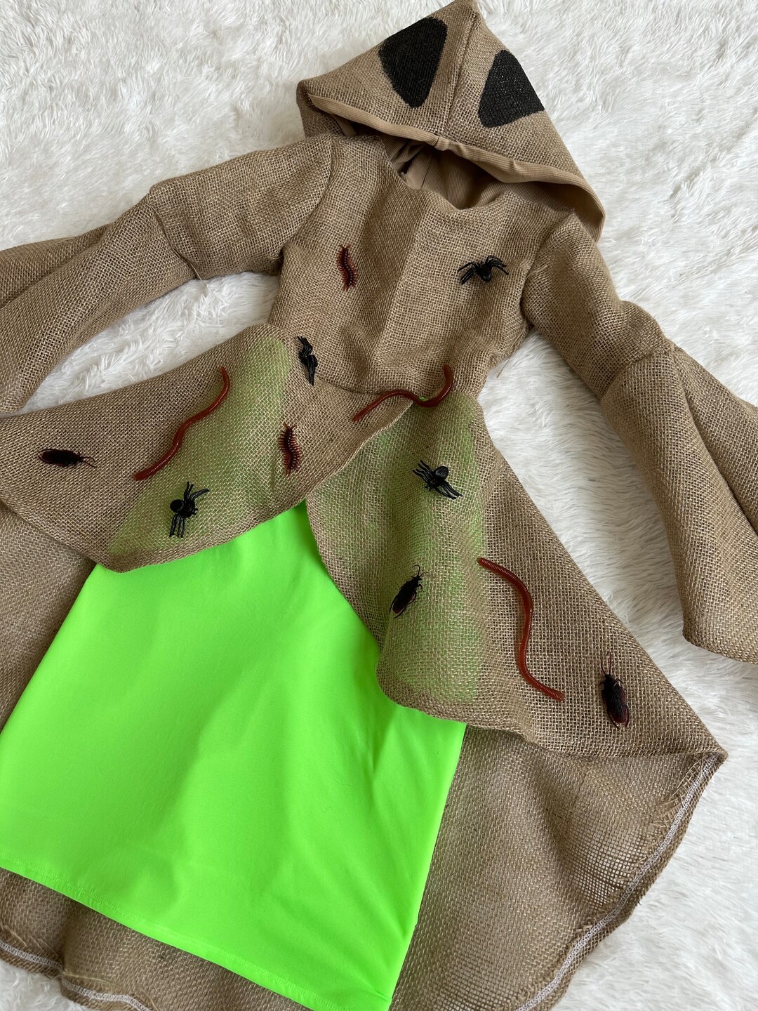 Glow in the Dark Burlap Bug Man Dress, Halloween Costume, Toddler ...