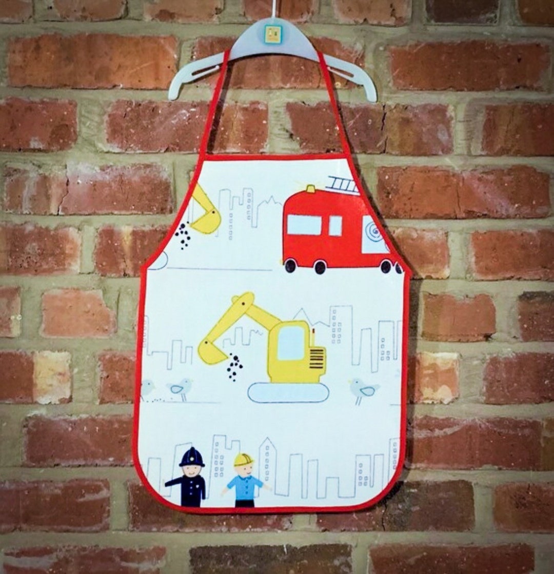 Yellow Digger Children's Apron, Kids Apron, Fire Engine, Police ...