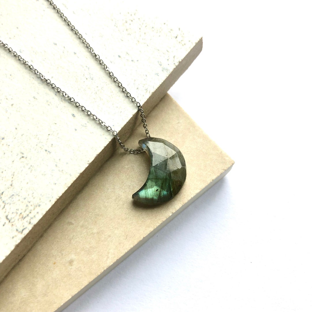 Collier en labradorite naturelle, élégant pendentif en cristal de ...