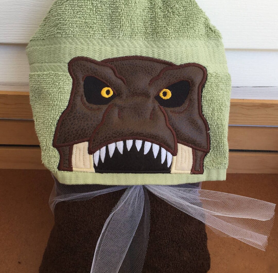 T-rex Hooded Towel. Green Good Dinosaur Kids Towel, Bath Towel, Swim ...