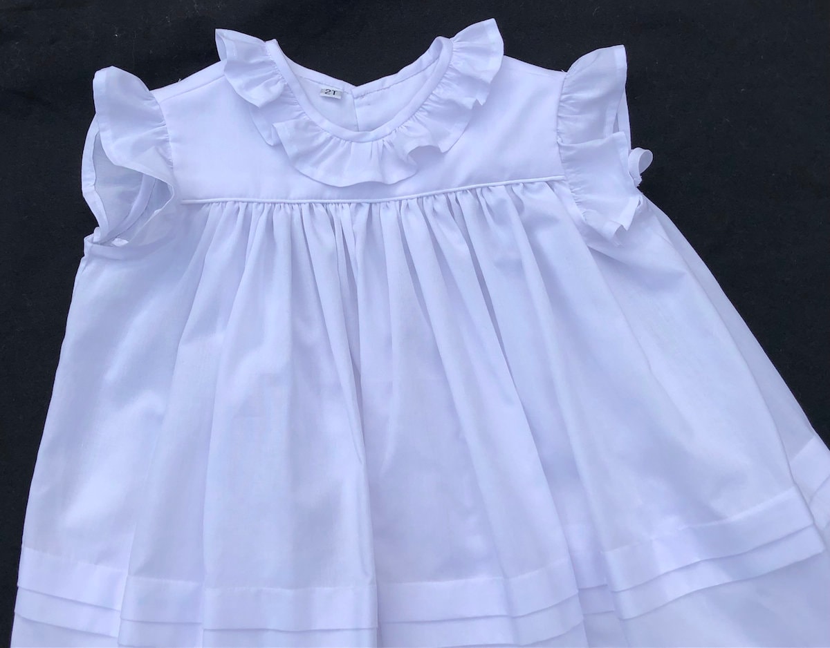 Toddler White Ruffle Dress Flower girl dress flutter sleeve | Etsy