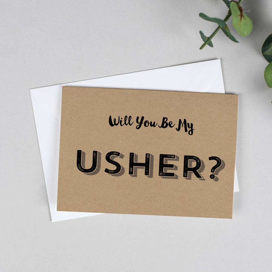 Will You Be My Usher Card A5 Rustic Wedding - Etsy