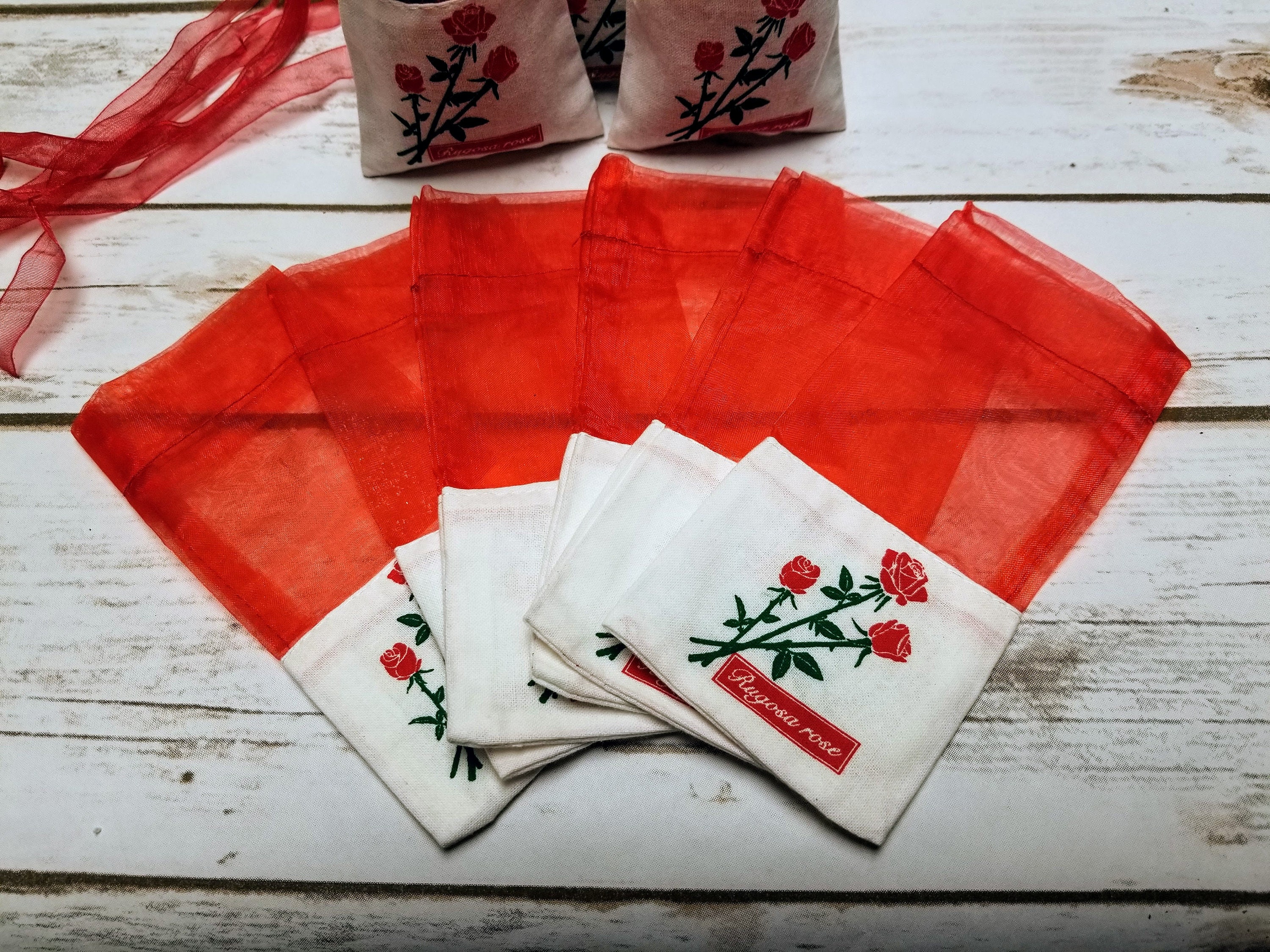 24 Pack Empty Rose Sachet Bags With Ribbons - Etsy