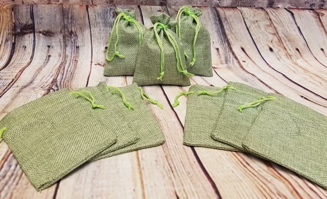 12 Pack Empty Light Green Sachet With Drawstring Ties - Etsy