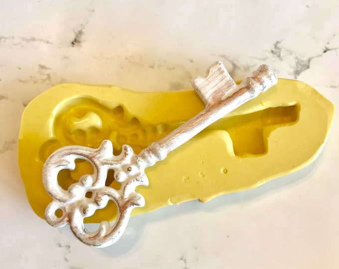1542 100mm by 40mm Vintage Skeleton Key Silicone Rubber Food Safe Mold ...