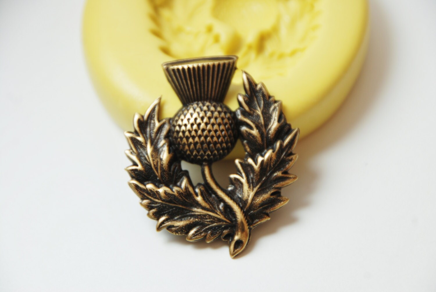 0203-laurel Wreath/scottish Thistle Silicone Rubber Food Grade - Etsy