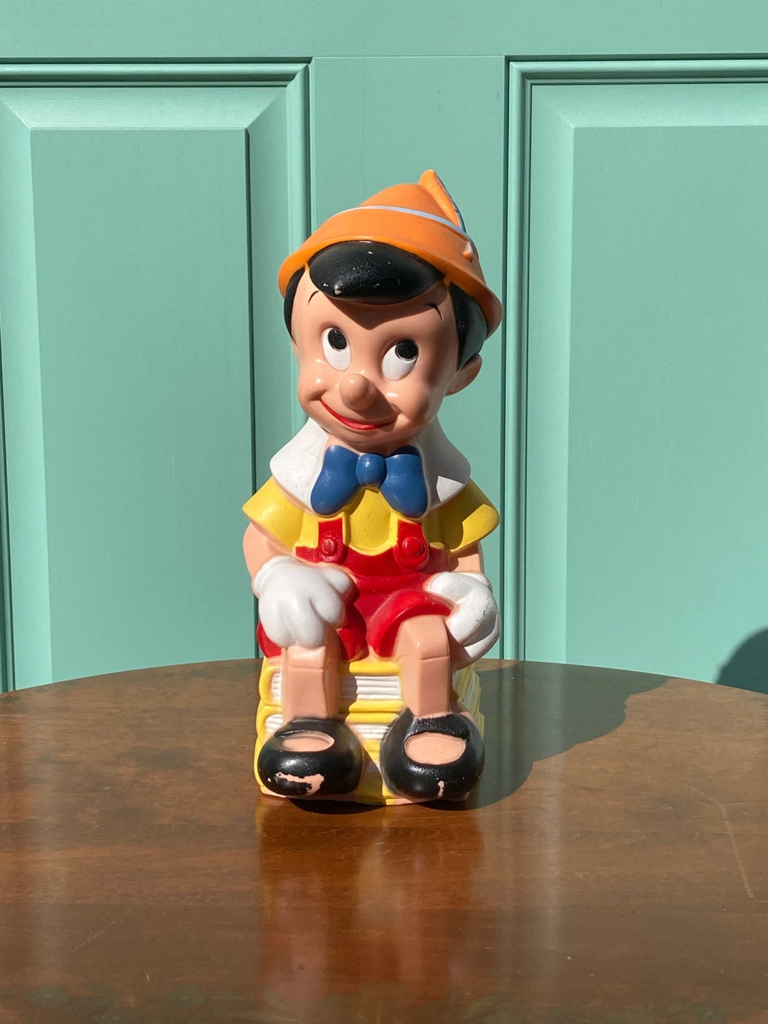 Vintage Walt Disney Pinocchio Sitting on Books Coin Bank Play Pal ...