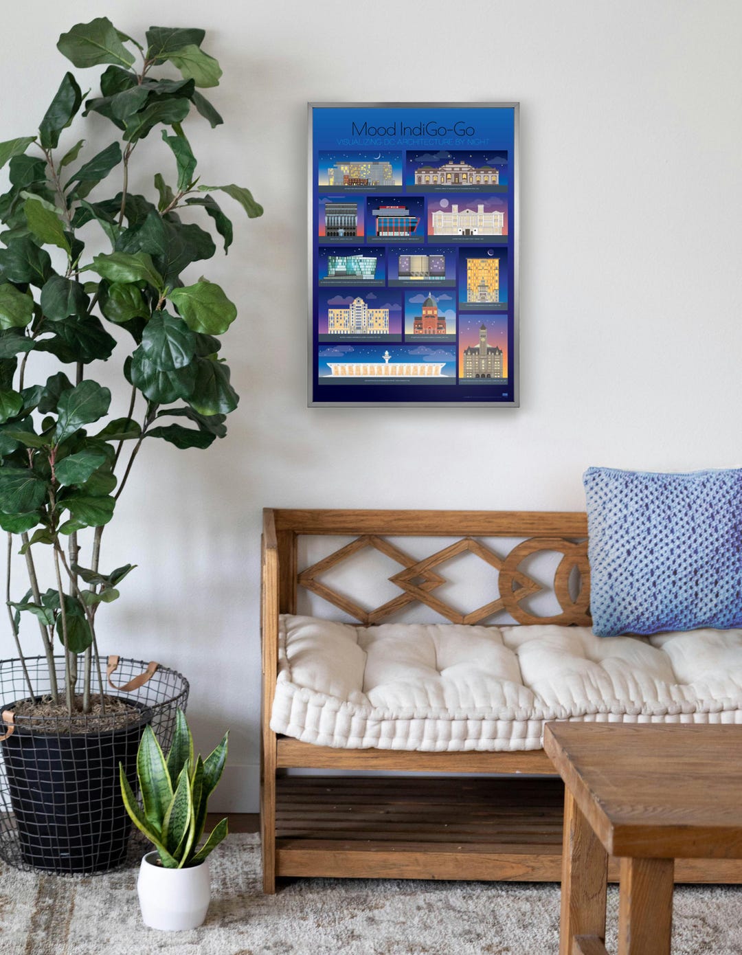 Mood Indigo-go Minimalist Architecture Poster - Etsy