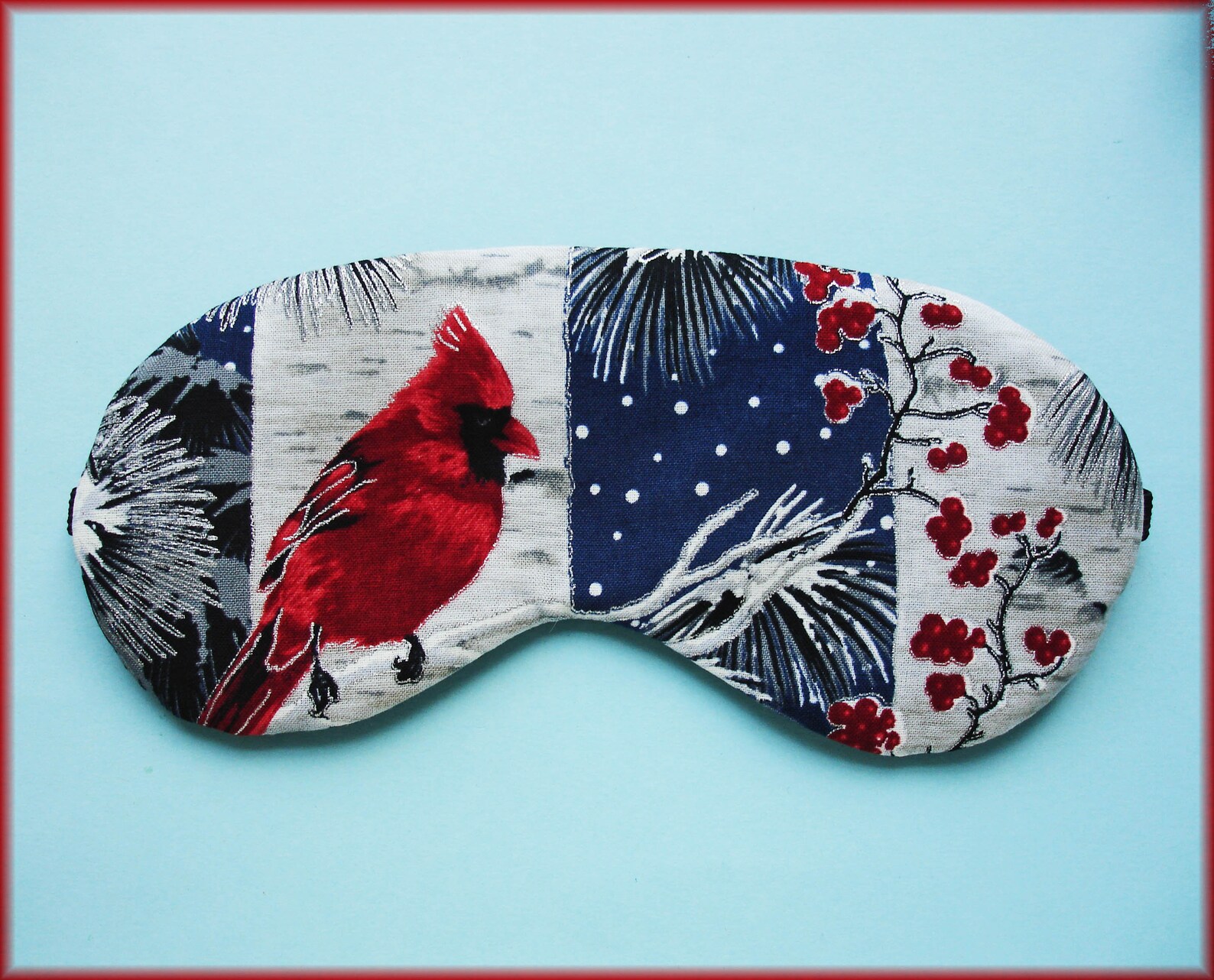 Eye Sleep Mask Soft Cotton Red Cardinal Bird Travel Festive | Etsy