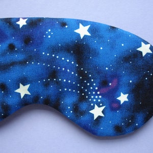 Eye Sleep Mask Cotton Blue Stars Space Galaxy Glow in the Dark Luminous ...