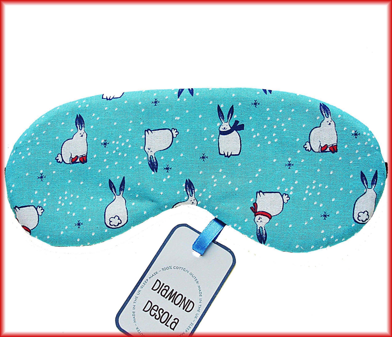 Eye Sleep Mask Winter Snow Bunny Rabbits Cute Cotton Print. | Etsy