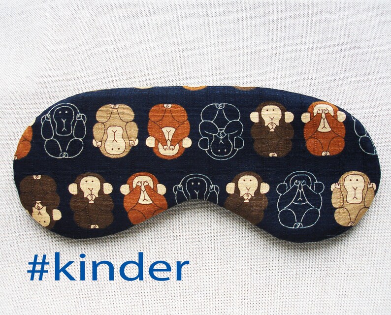 Eye Sleep Mask 3 Wise Monkeys Japanese Cotton Travel Gift | Etsy