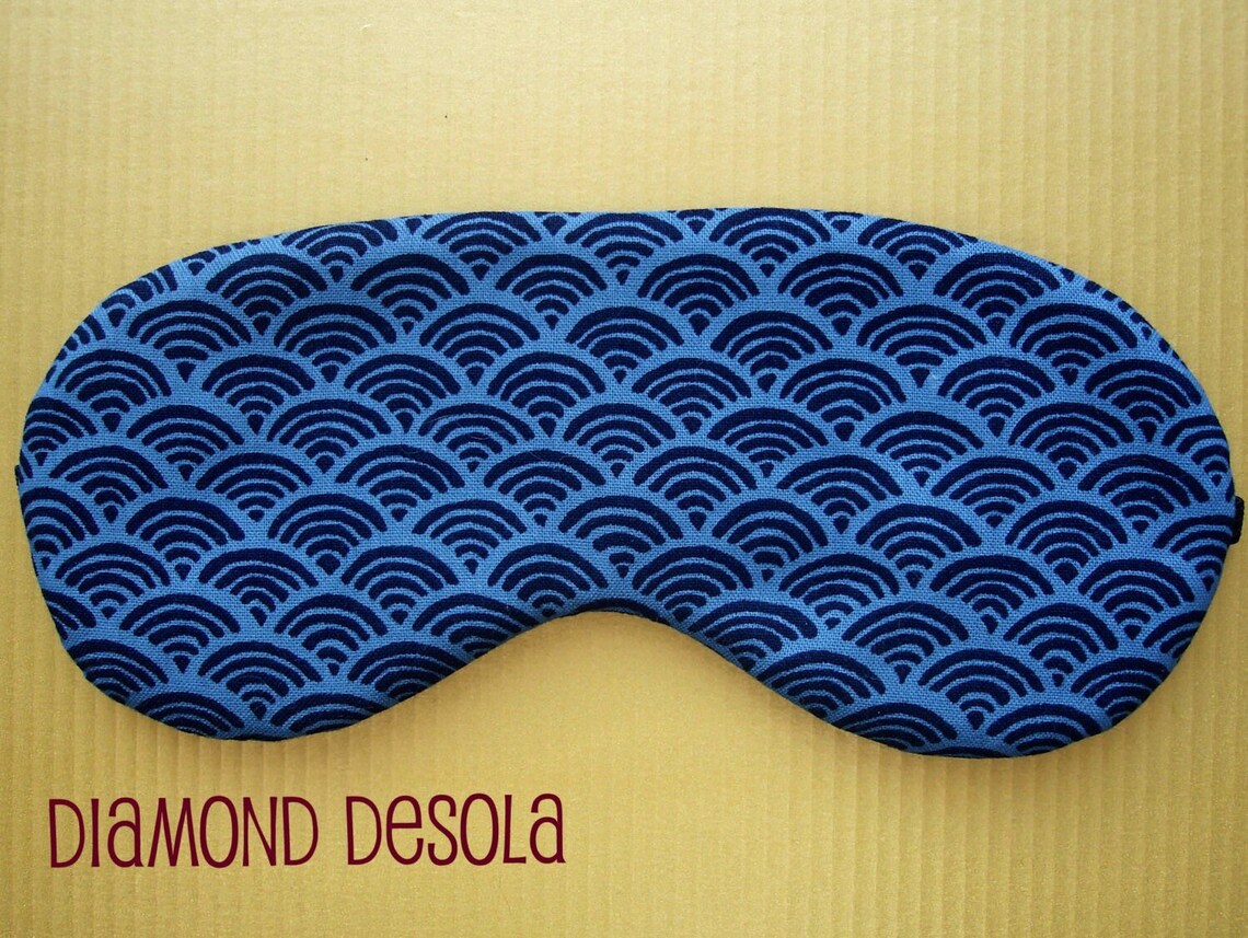 Eye Sleep Mask Japanese Blue Wave Soft Cotton Print Gift - Etsy