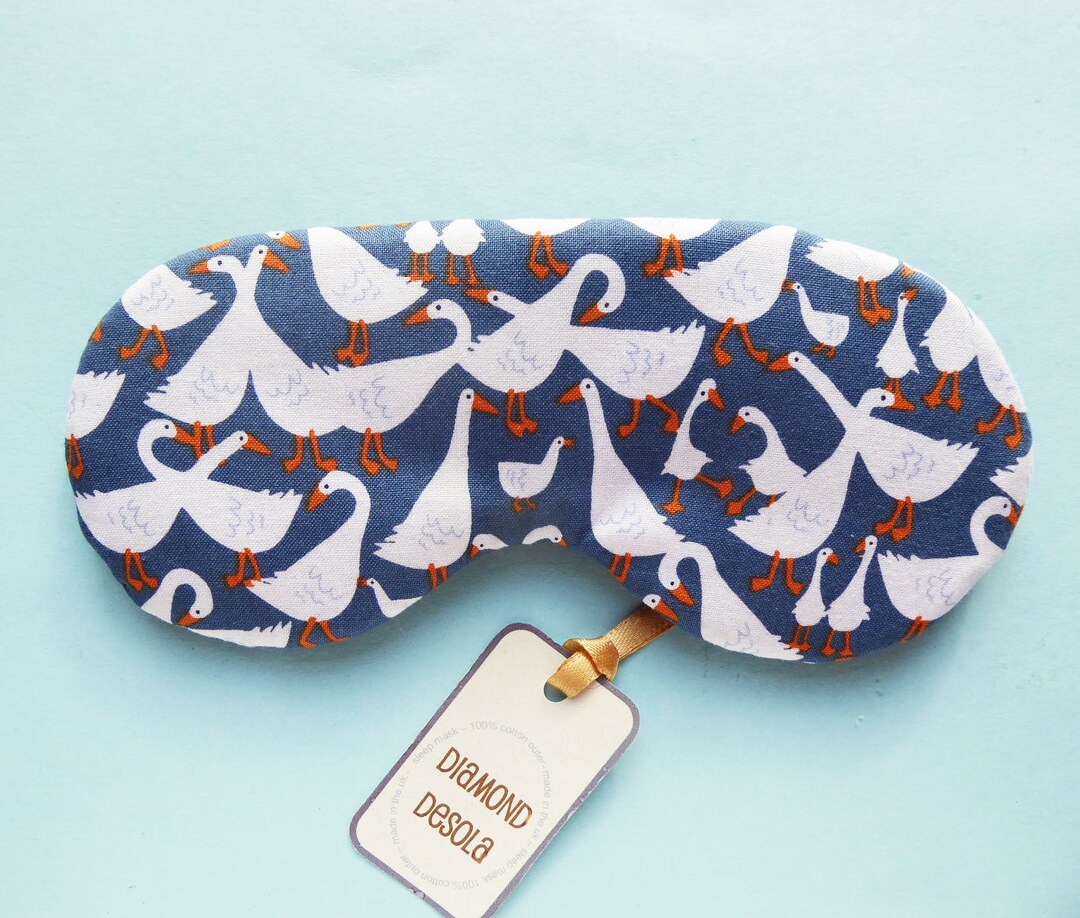 Goose Print Cotton Sleep Mask: Blackout Blindfold, UK Made - Etsy