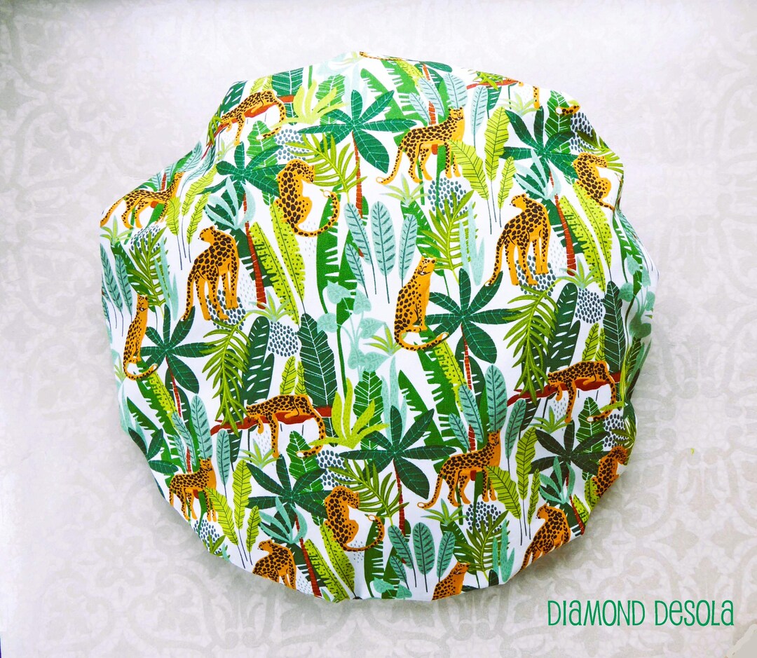 Shower Cap Leopards Trees Jungle Bath Hat for Bathing and Showering ...
