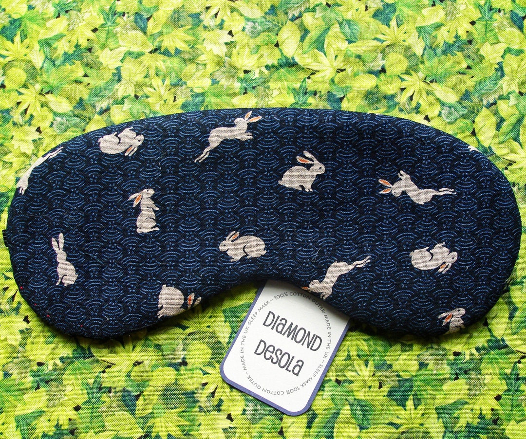 Eye Sleep Mask Bunny Rabbits Cotton Navy Japanese Style Travel Festival ...