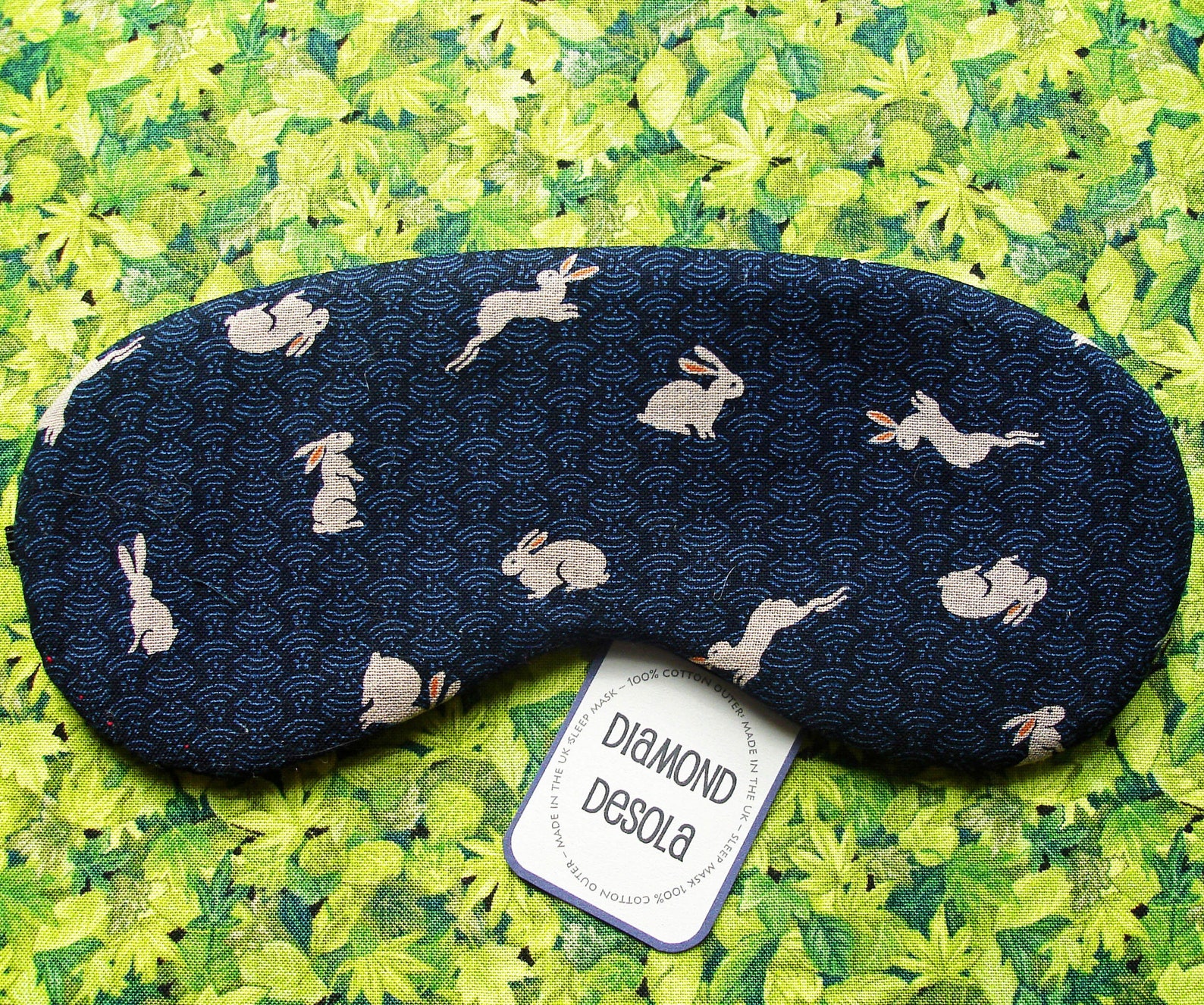 Eye Sleep Mask Bunny Rabbits Cotton Navy Japanese Style Travel Festival ...