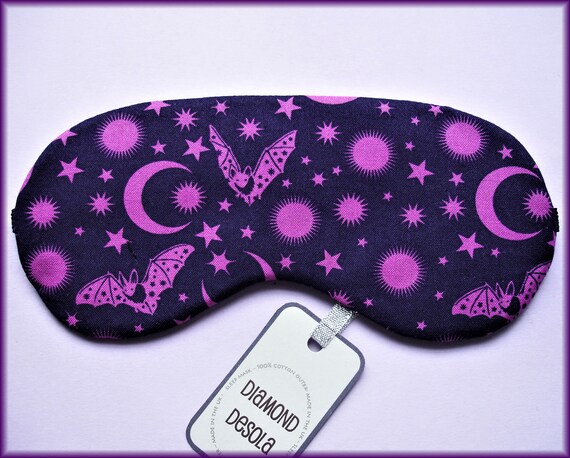Eye Sleep Mask Bats Crescent Moon Stars Pink Purple Soft - Etsy UK