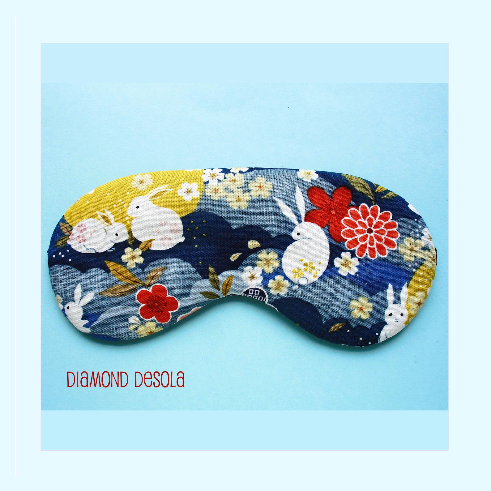 Eye Sleep Mask Rabbit Moon Bunny Soft Cotton Travel Light Blocking Self ...