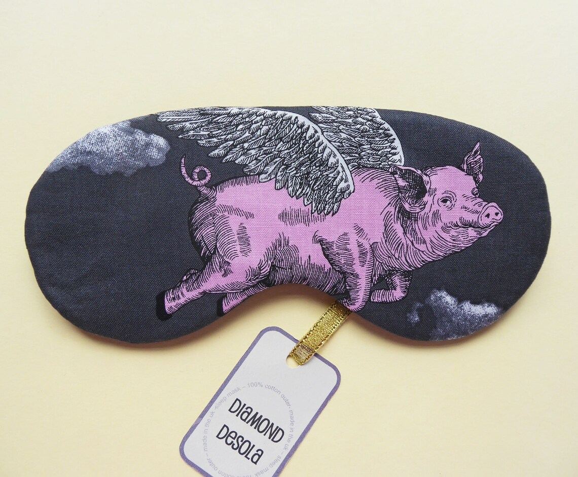 Eye Sleep Mask Flying Pig Soft Cotton Comfortable Travel | Etsy