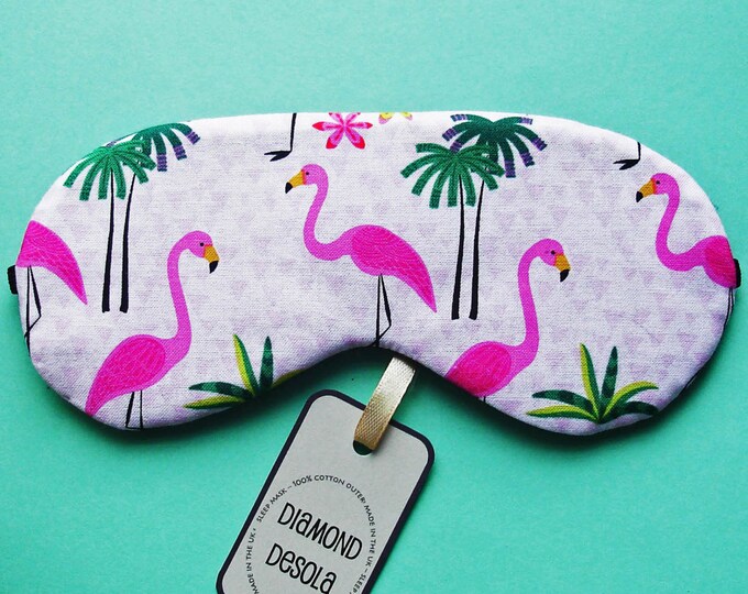 Eye Sleep Mask Flamingos Soft Cotton Pink Print Relax Travel Blindfold ...