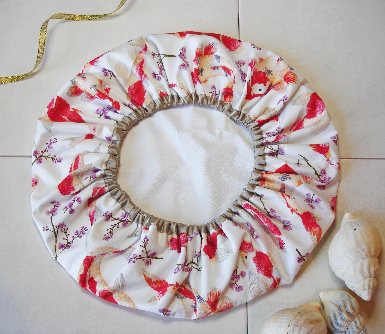 Shower Cap Carp Goldfish Print for Bathing Showering. Soft Comfortable ...