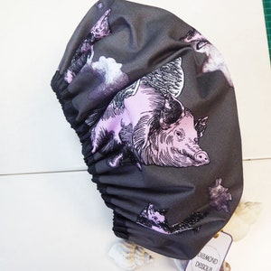 Shower Cap Flying Pigs for Bathing Showering Soft Comfortable Grey Pink ...