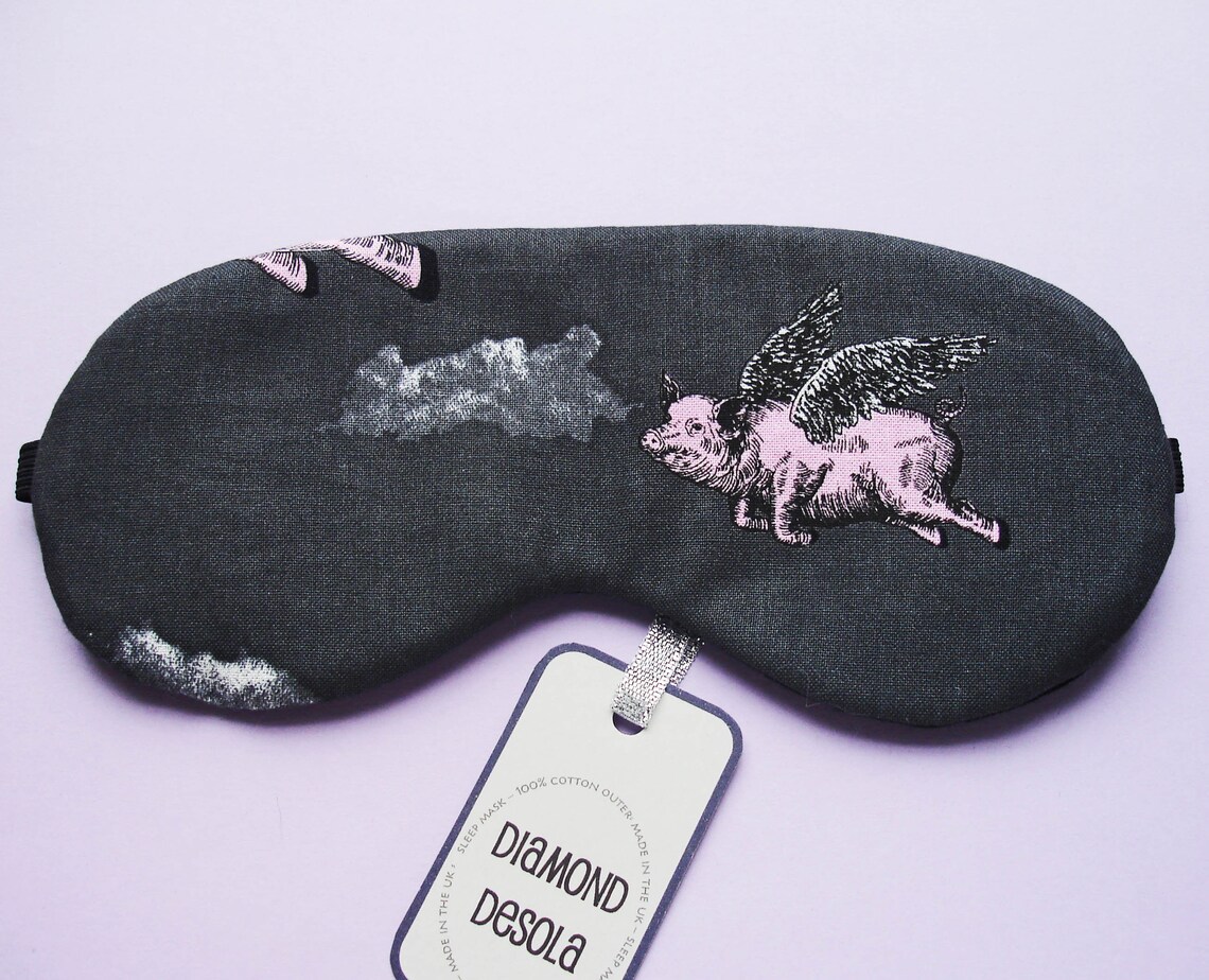 Eye Sleep Mask Flying Pig Soft Cotton Comfortable Travel | Etsy