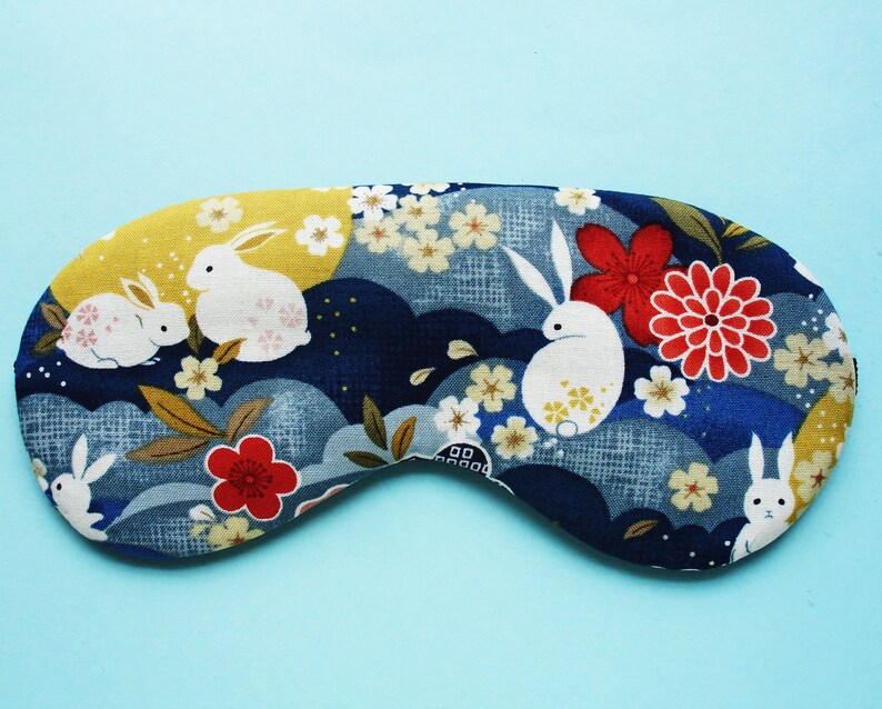 Eye Sleep Mask Rabbit Moon Bunny Soft Cotton Flight Gift | Etsy
