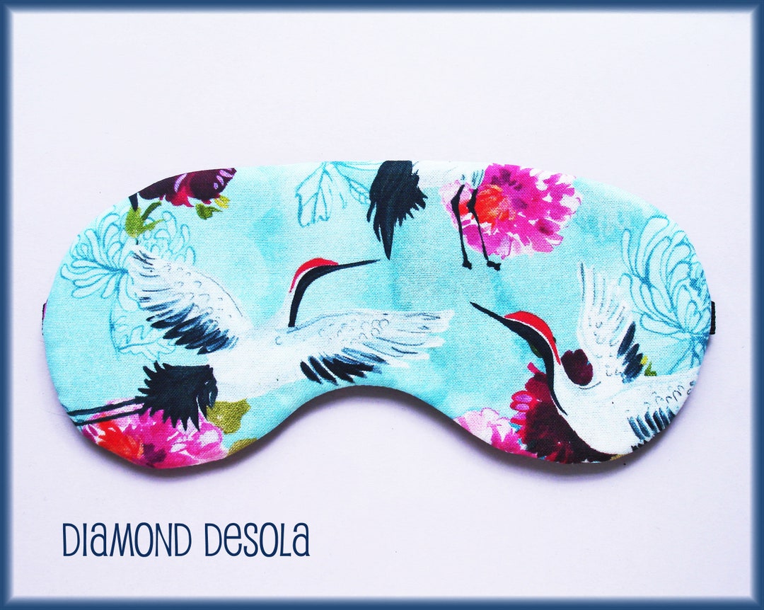 Crane Flower Eye Sleep Mask: Cotton Blackout Blindfold, UK Made - Etsy