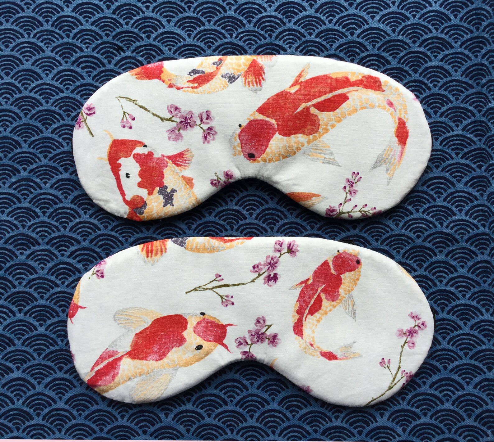 Eye Sleep Mask Ivory Koi Gold Fish Cotton Carp Japanese Style Travel ...