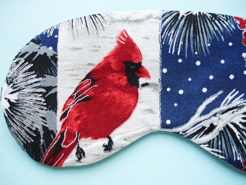 Eye Sleep Mask Soft Cotton Red Cardinal Bird Travel Festive - Etsy
