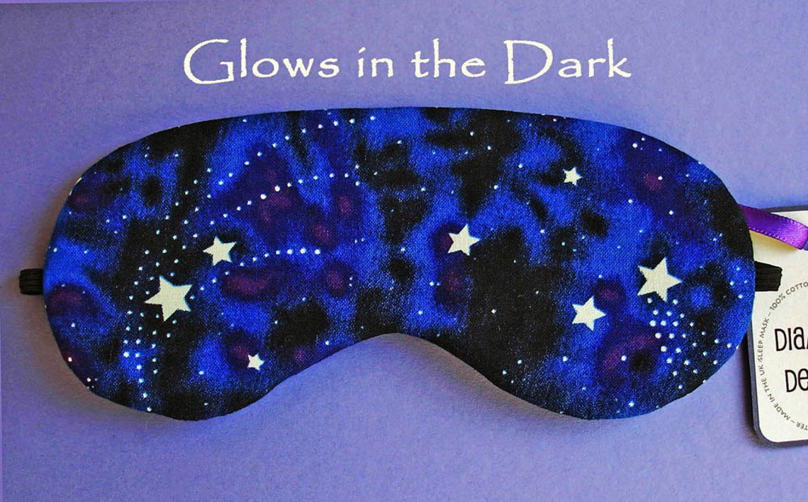 Eye Sleep Mask Cotton Blue Stars Space Galaxy Glow in the Dark - Etsy
