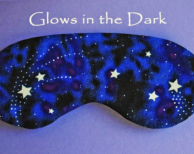 Eye Sleep Mask Cotton Blue Stars Space Galaxy Glow in the Dark - Etsy UK
