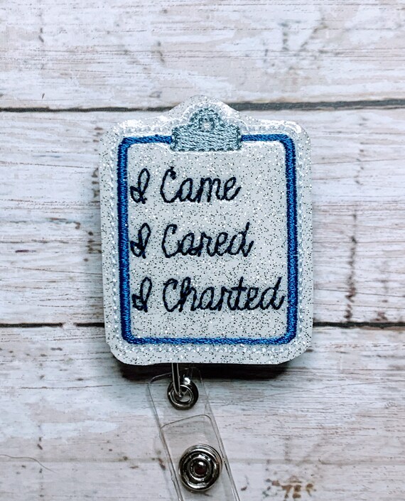 I Came I Cared I Charted Clipboard Glitter Vinyl PREMIUM - Etsy