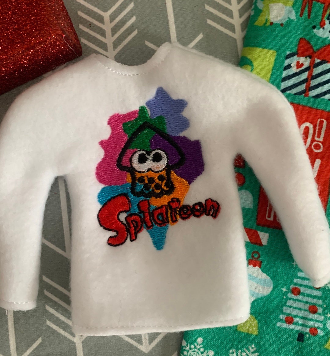 WHITE Splat Video Game Christmas Elf Sweater - Etsy