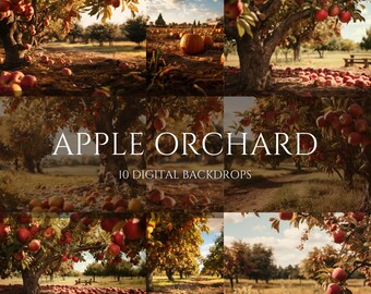 Fall Digital Backdrop Photography, Autumn Background Digital, Apple ...