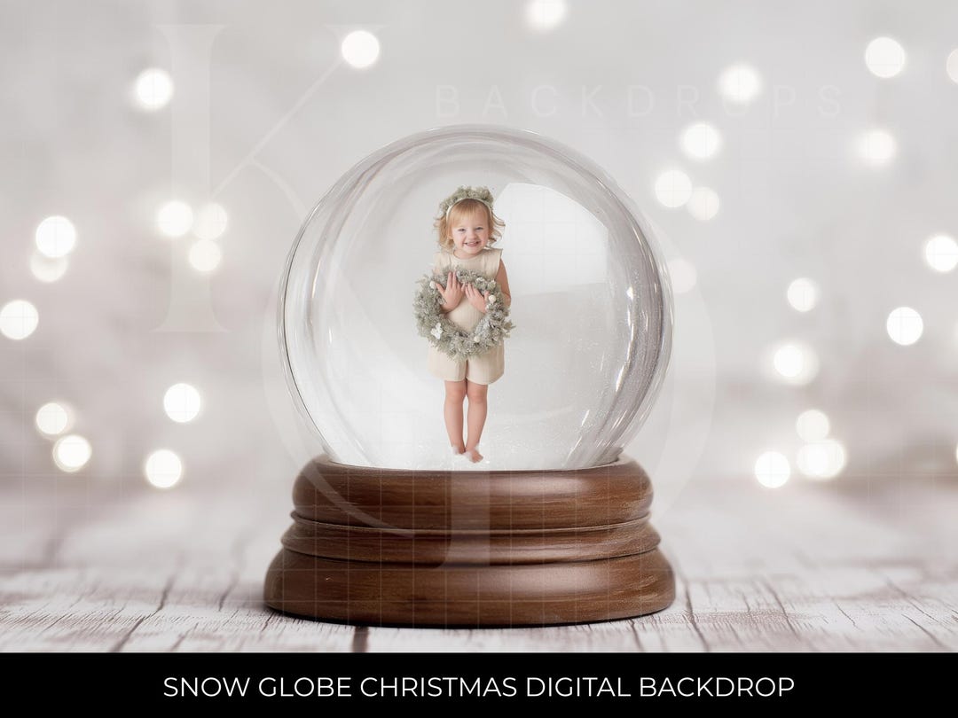 Christmas Snow Globe Digital Backdrop for Composite Photography ...