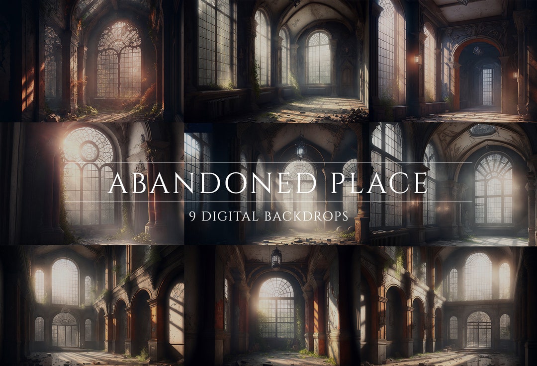 9 Abandoned Place Digital Backdrops, Maternity Backdrops, Photoshop ...