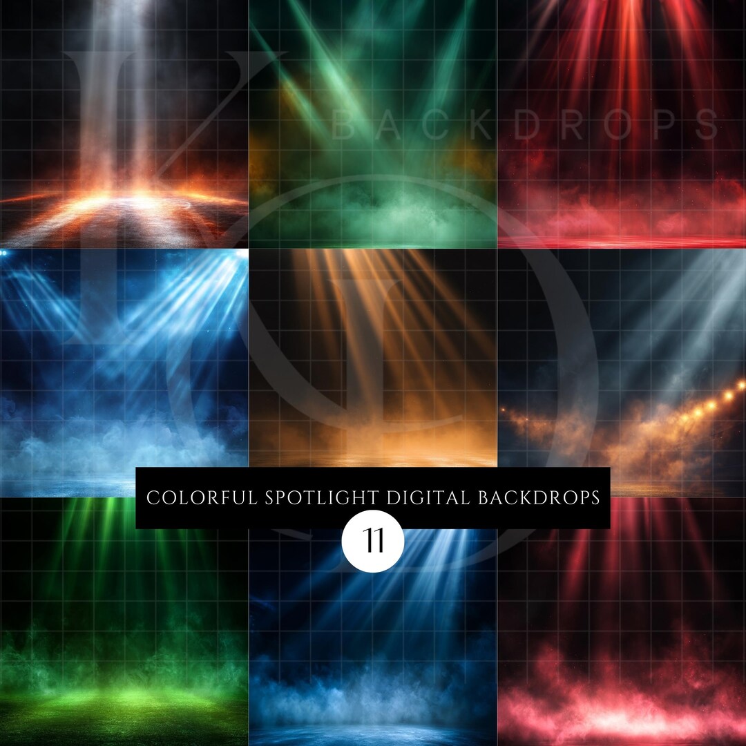 Colorful Sport Spotlight Digital Backdrops, Player Poster, Fog and ...