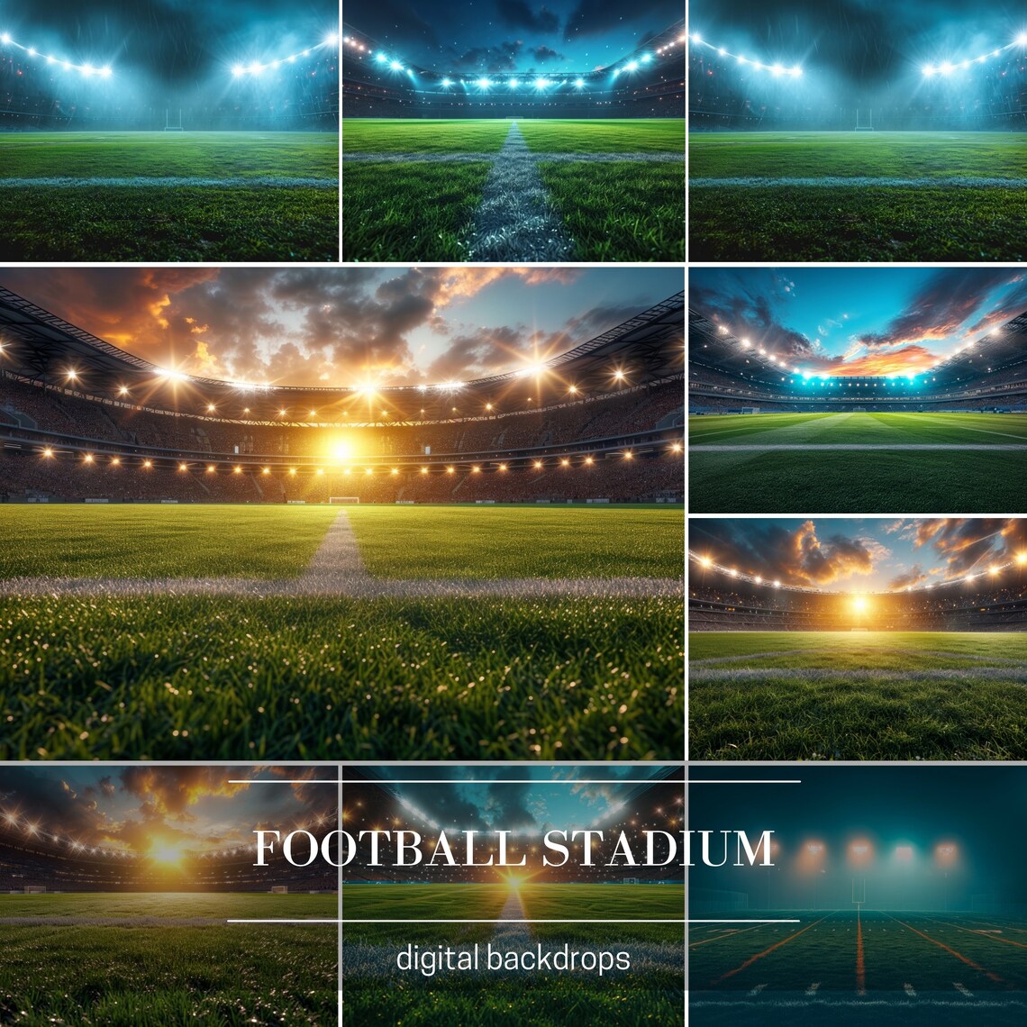 Football Stadium Digital Backdrops for Composite Photography, Sports ...