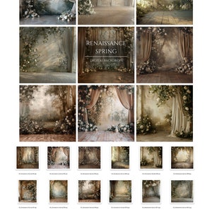 Beige Renaissance Spring Floral Digital Backdrops for Composite ...